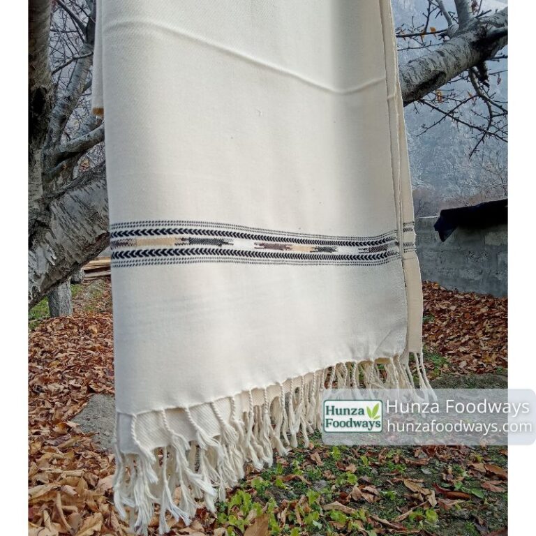 Woolen Pashmina Shawl For Men - Off White Men Shawl - Hunza Foodways